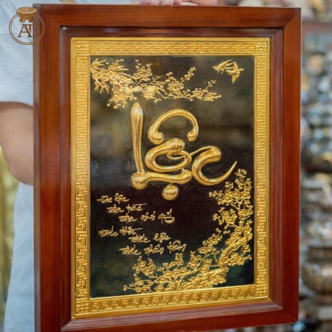 Tranh chữ Lộc bằng đồng đầy đủ kích thước | Thu hút tài lộc